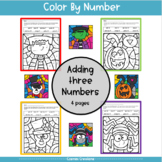 Adding Three Numbers Color By Number - TPT