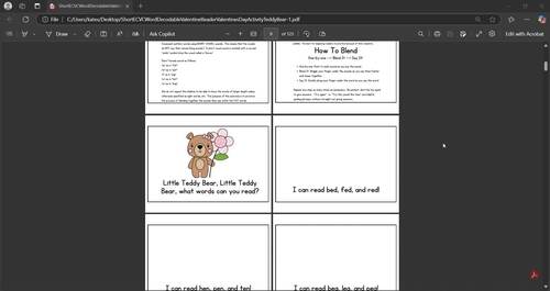 Short E CVC Word Decodable Valentine Reader | Valentines Day Activity ...