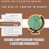 The Rise Of Fascism In Europe Reading Comprehension Passages Worksheet ...