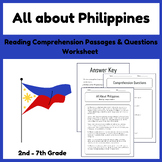 All About The Philippines: Reading Comprehension Passages & Questions ...