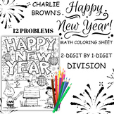 Charlie Brown Happy New Year 2-Digit By 1-Digit Division Coloring Sheet ...