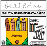 Classroom Decor Crayon Birthday Display | Happy Birthday Bulletin Board ...