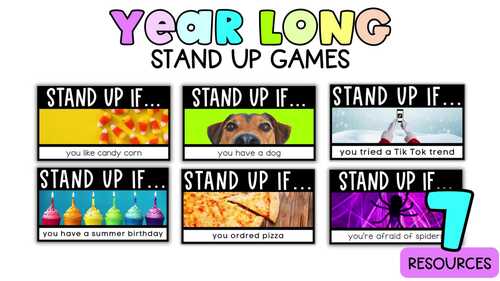 Stand Up Sit Down Icebreaker Game Bundle | Team Building & Brain Breaks ...