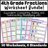 4th Grade Fractions Word Problem Worksheet BUNDLE! - TPT