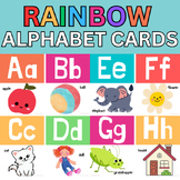 Rainbow Alphabet Cards With Upper And Lower Case Letters And ...