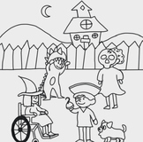 Halloween Coloring Sheet - Friends Trick Or Treat - TPT