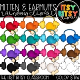 Winter Mitten & Earmuff Rainbow Clipart Matching Clipart Itsy Bitsy ...