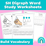 Wash - SH Digraph Word Work Word Study Worksheets Kindergarten First ...