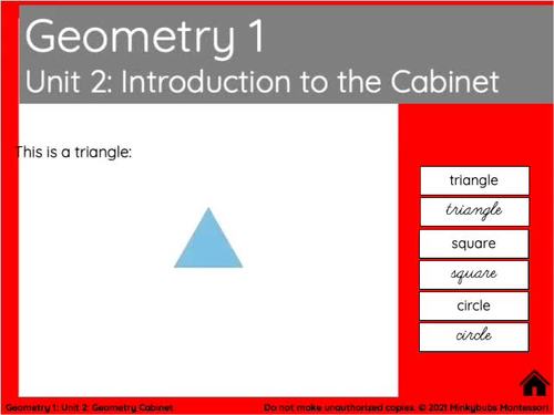 Geometry 1 2D Basic Shapes Animated Presentation Cabinet Montessori ...