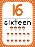 Number 16 Printable Bible Number Poster. Preschool-Kindergarten Numbers ...