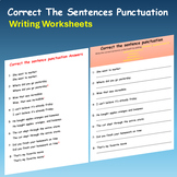 Correct The Sentences Punctuation Worksheets With Answers - TPT