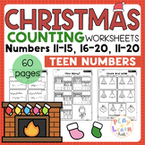 Christmas Counting Objects To 20 Teen Number Worksheets - TPT
