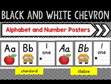 Black And White Chevron Alphabet And Number Posters - TPT