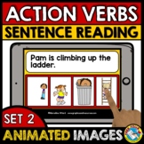 ACTION VERBS BOOM CARDS SPEECH THERAPY READING COMPREHENSION VOCABULARY ...