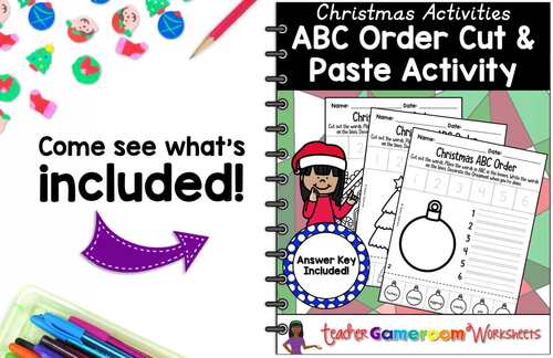 Christmas Activities - ABC Order Cut And Paste Activity | ELA ...