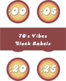 70s Vibes Clock Labels - TPT