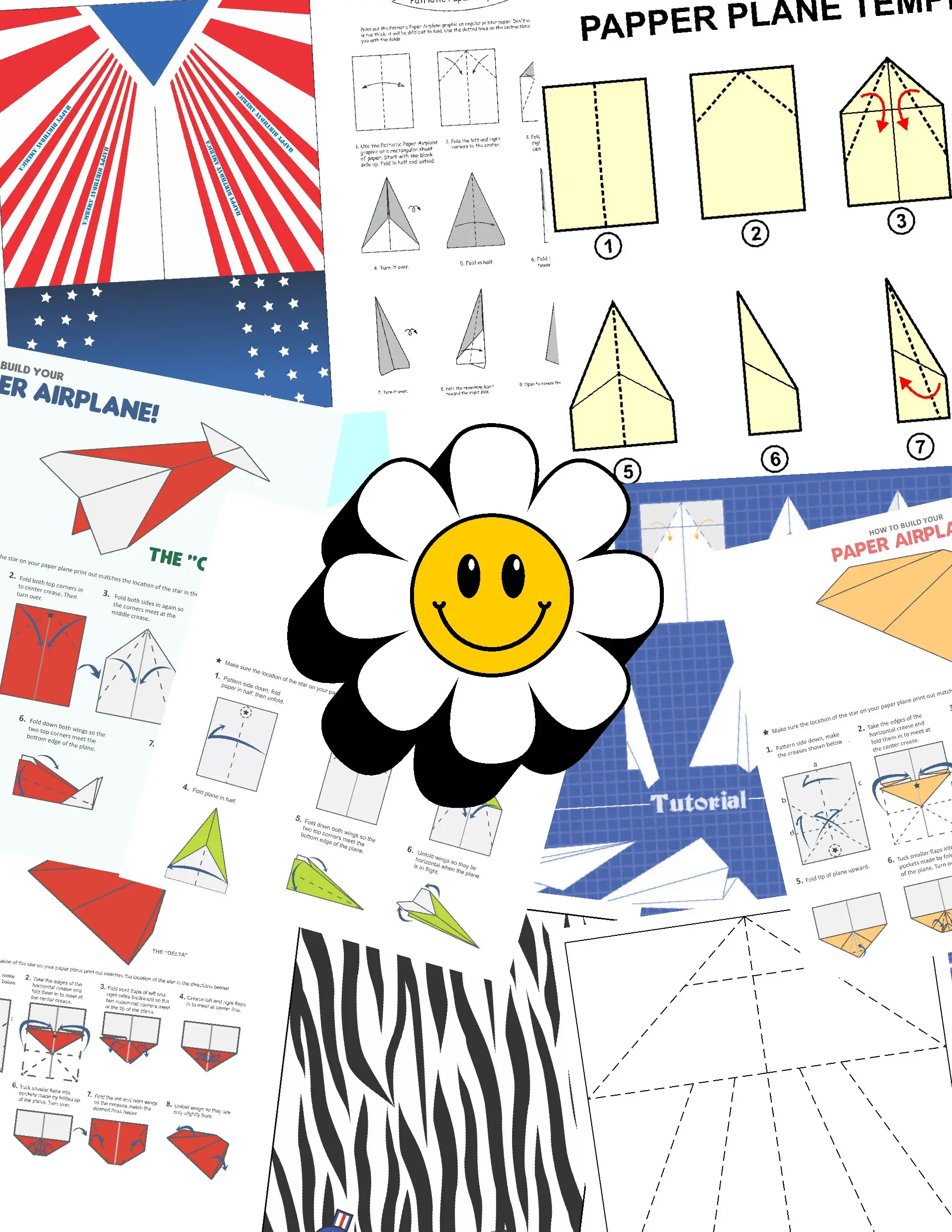 10+ Paper Airplane Templates | Printable Folding Activity For Kids - TPT