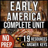 Early America Unit: No-Prep Back To School Complete American History ...