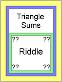 Triangle Sums - RIDDLE And (10 Practice On Remote Interior Angles) - TPT