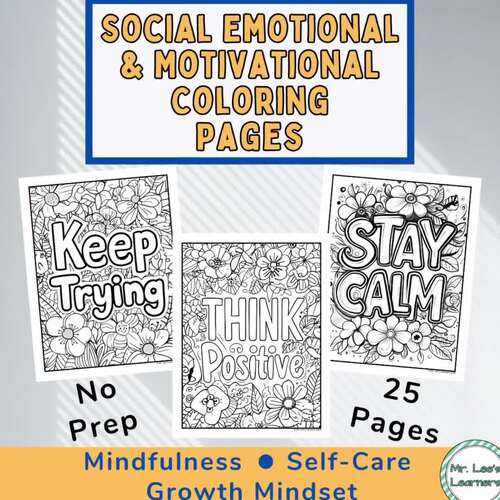 25 SEL & Motivational Coloring Pages | Positive Affirmations & Growth ...