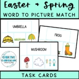 Easter/Spring Identifying Items Word To Picture Matching Task Cards - TPT