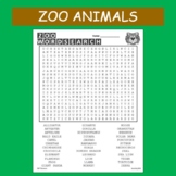 Zoo Animals Word Search - TPT