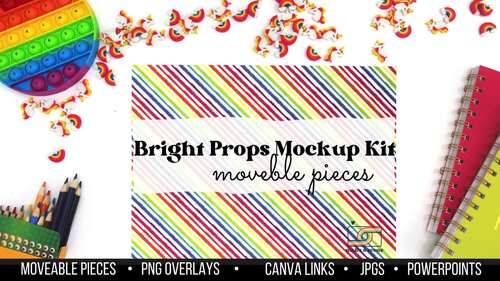 Mockup Kit With Moveable Pieces And Bright Props For TPT Covers ...
