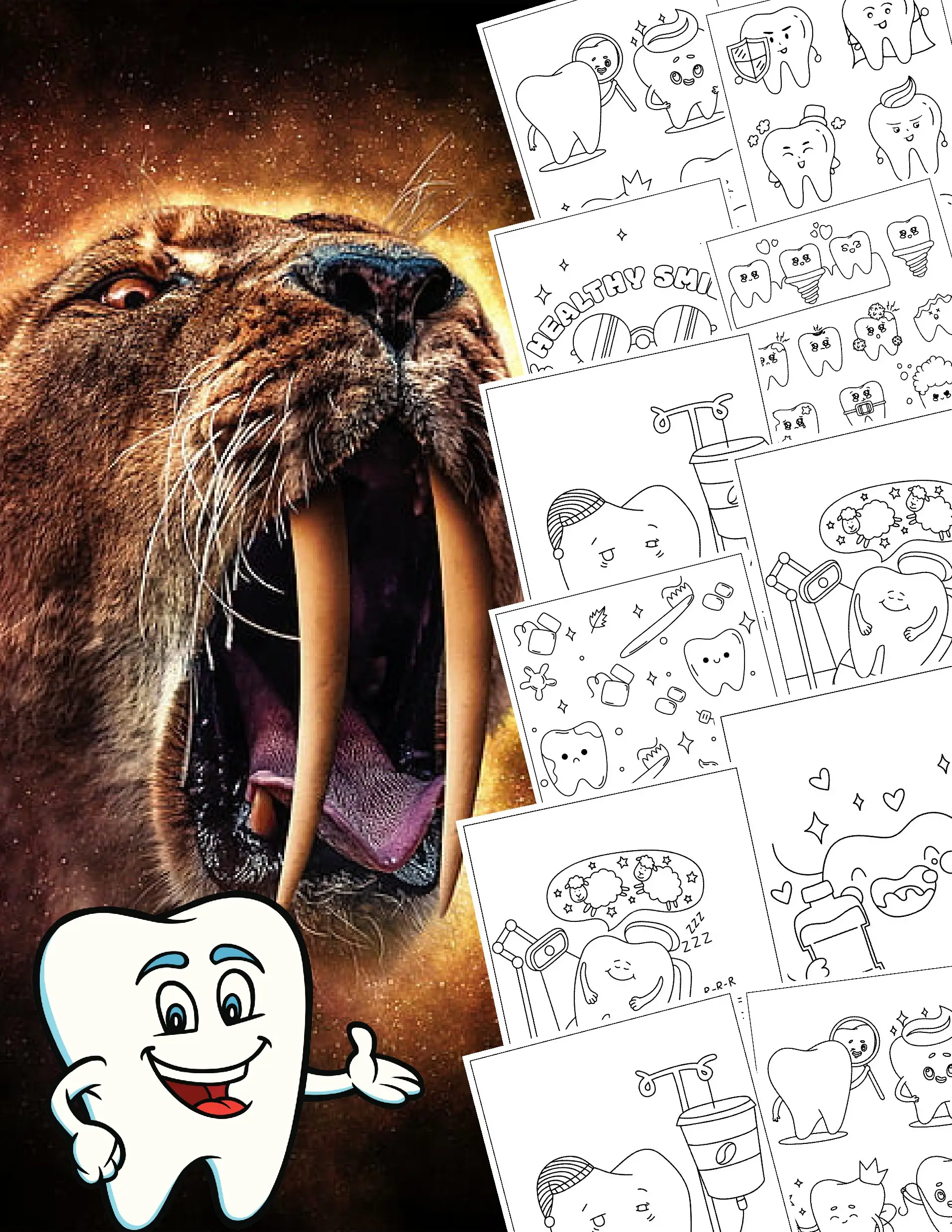 Tooth Printable Coloring Pages | Dental Health & Hygiene Coloring ...