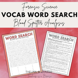 CSI Forensic Science: Blood Spatter Analysis Vocabulary Word Search - TPT