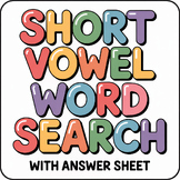 Short Vowel Word Search Puzzle Pack | CVC Phonics Activities For Early ...