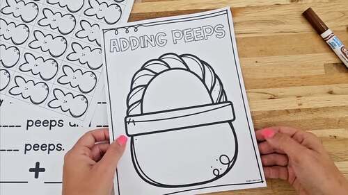 Easter PEEPs Basket Math Craft Craftivity- Addition, Subtract, Counting ...