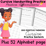 Cursive Handwriting Practice Positive Affirmations Cursive Alphabet ...