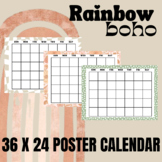 Rainbow Boho // Poster Calendar - TPT
