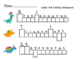 Dinosaur Christmas Holiday Pt. 1 - Boxed Letter Handwriting OT ...